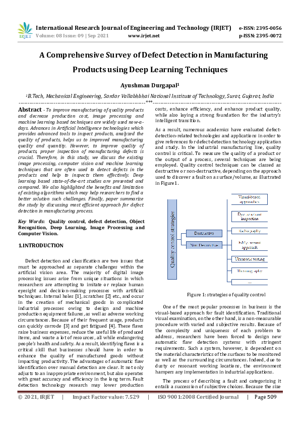 (PDF) IRJET- A Comprehensive Survey of Defect Detection in ...