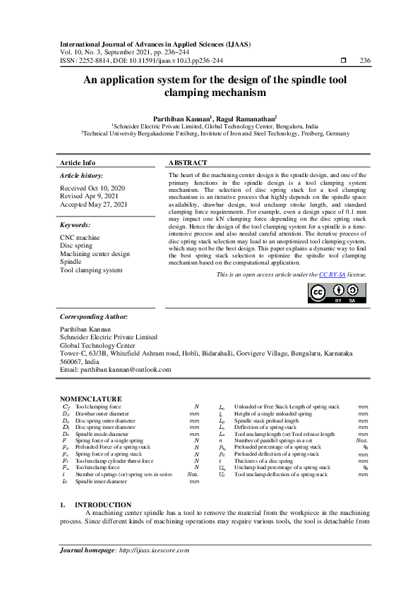 (PDF) An application system for the design of the spindle tool clamping ...