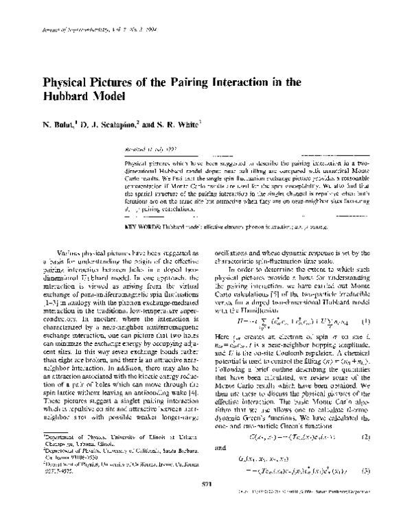 (PDF) Physical pictures of the pairing interaction in the Hubbard model