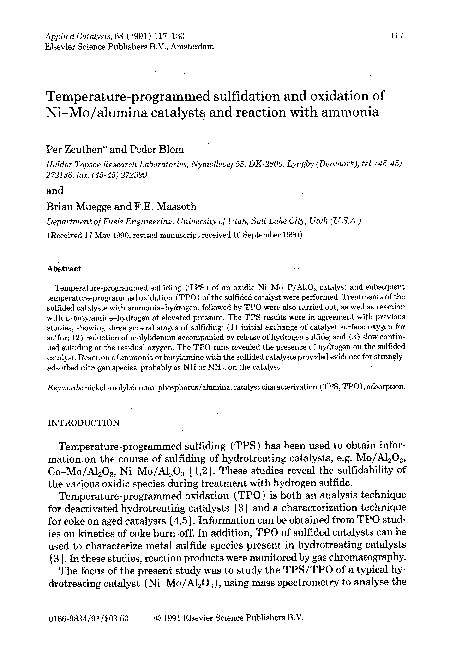 (PDF) Temperature-programmed sulfidation and oxidation of Ni-Mo/alumina ...