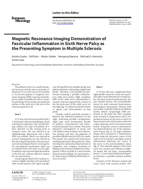 (PDF) Magnetic Resonance Imaging Demonstration of Fascicular ...