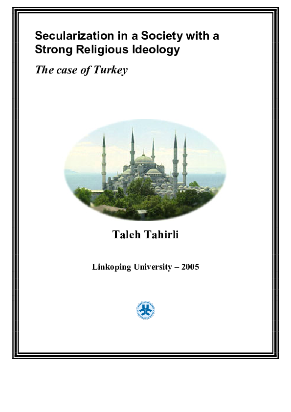 (PDF) Secularization in a strong religious society: the case of Turkey