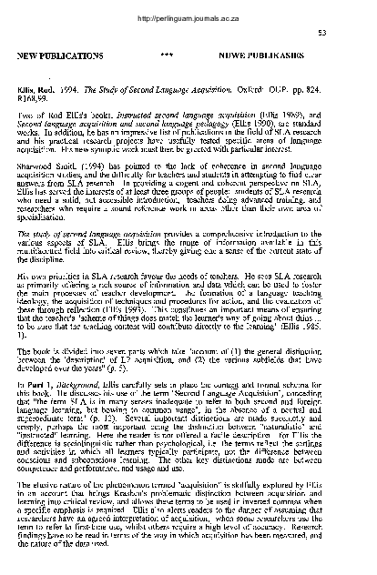 (PDF) R. Ellis: The study of second language acquisition