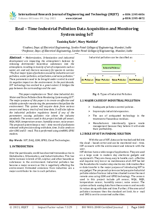(PDF) IRJET- Real -Time Industrial Pollution Data Acquisition and ...