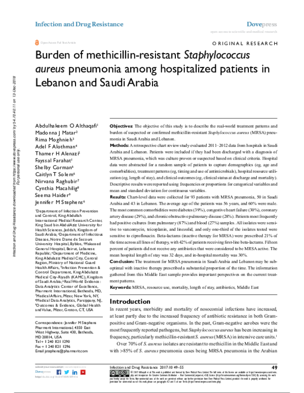 (PDF) Burden of methicillin-resistant Staphylococcus aureus pneumonia among hospitalized ...