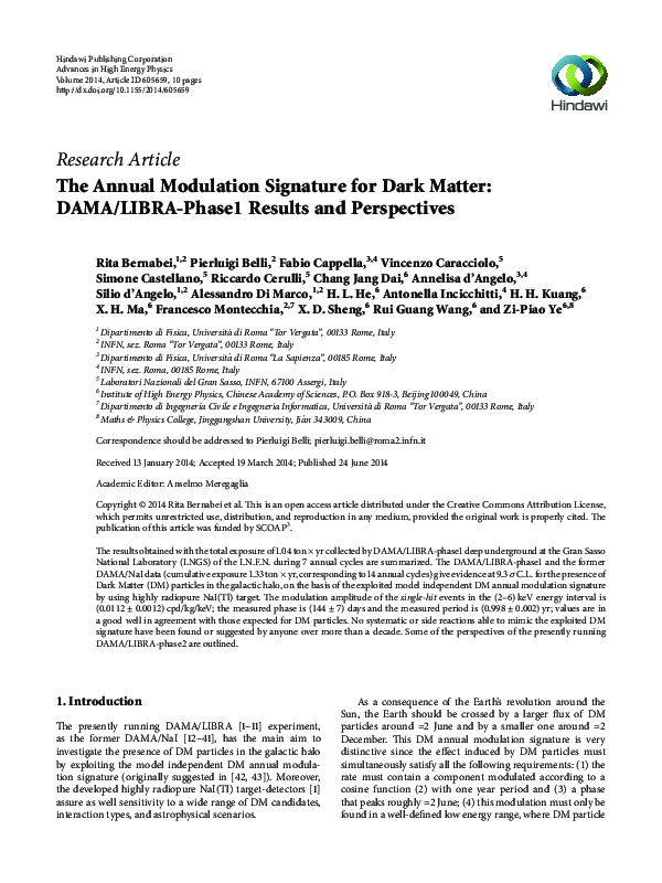 (PDF) The Annual Modulation Signature for Dark Matter: DAMA/LIBRA ...