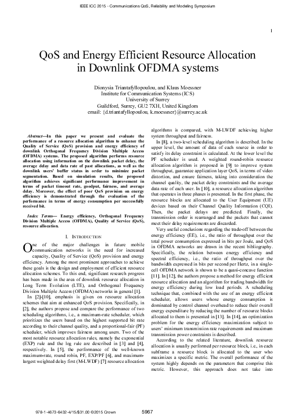 (PDF) QoS and Energy Efficient Resource Allocation in Uplink SC-FDMA ...