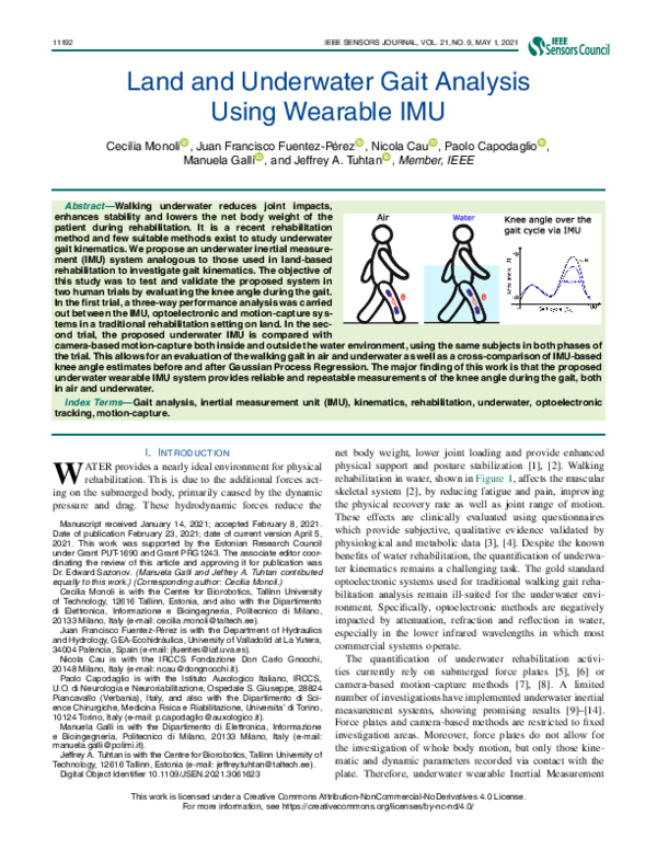 (PDF) Land and Underwater Gait Analysis Using Wearable IMU | Paolo Capodaglio - Academia.edu