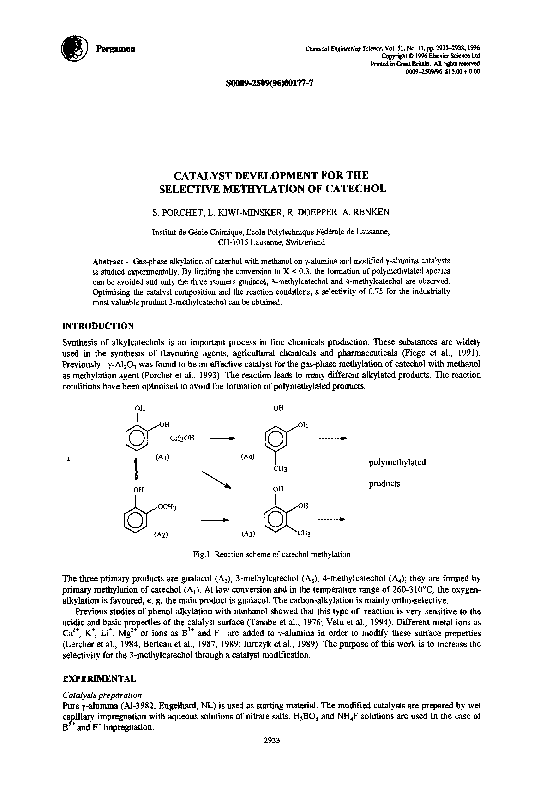 (PDF) Catalyst development for the selective methylation of catechol