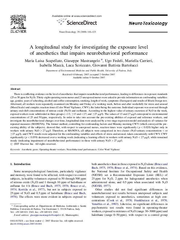 (PDF) A longitudinal study for investigating the exposure level of ...