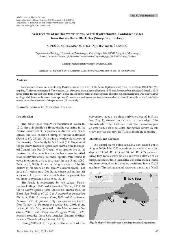 (PDF) New records of marine water mites (Acari: Hydrachnidia ...