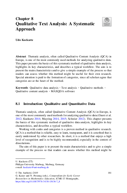 (PDF) Qualitative Text Analysis: A Systematic Approach