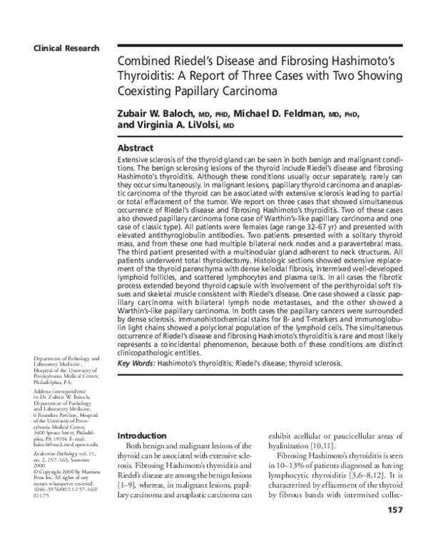 (PDF) Combined Riedel's Disease and Fibrosing Hashimoto's Thyroiditis ...