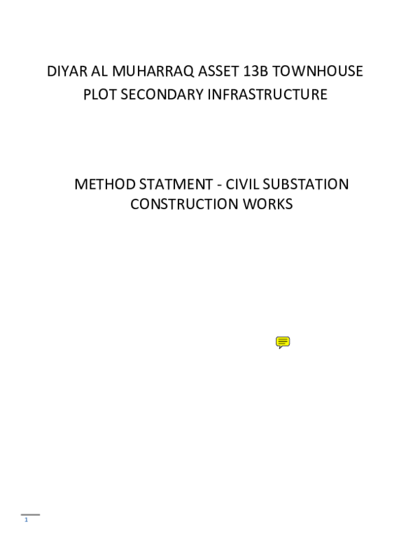 (PDF) Sample Method Statement for Civil Work