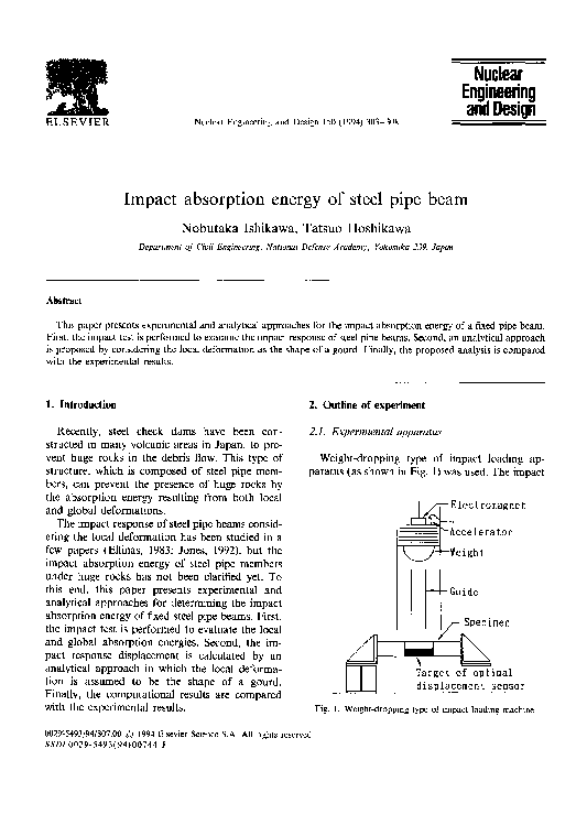 (PDF) Impact absorption energy of steel pipe beam