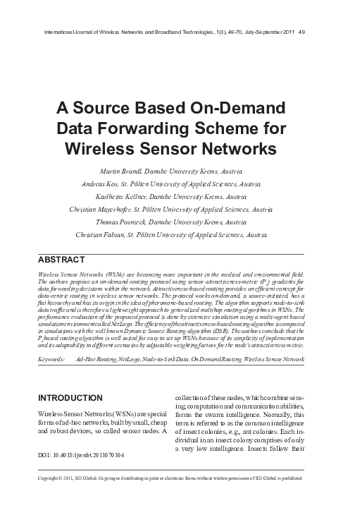 Pdf A Source Based On Demand Data Forwarding Scheme For Wireless
