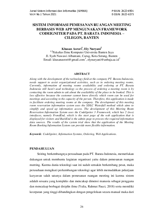 (PDF) Sistem Informasi Pemesanan Ruangan Meeting Berbasis Web App ...