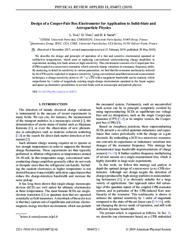 (PDF) Design of a Cooper-Pair Box Electrometer for Application to Solid ...