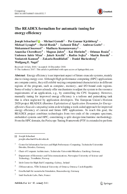 (PDF) The READEX formalism for automatic tuning for energy efficiency