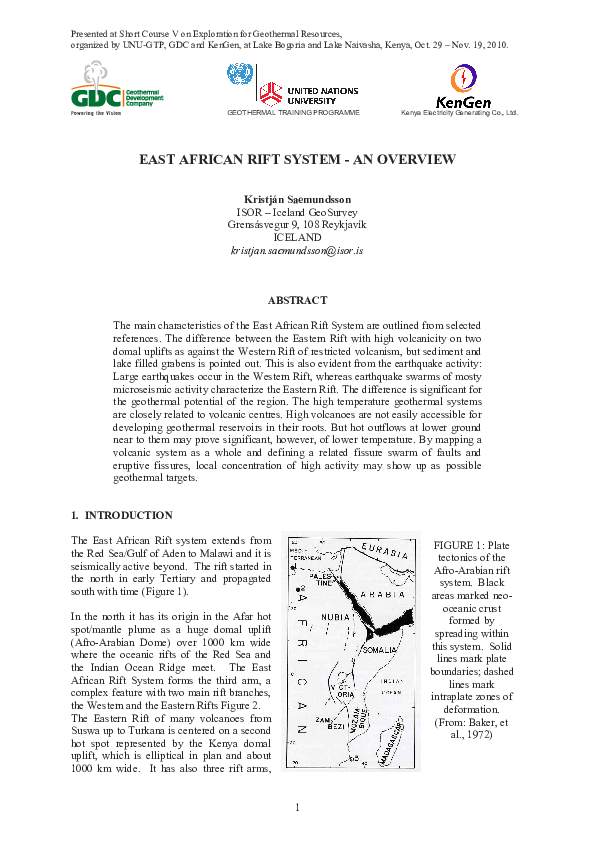 (PDF) The East African Rift System