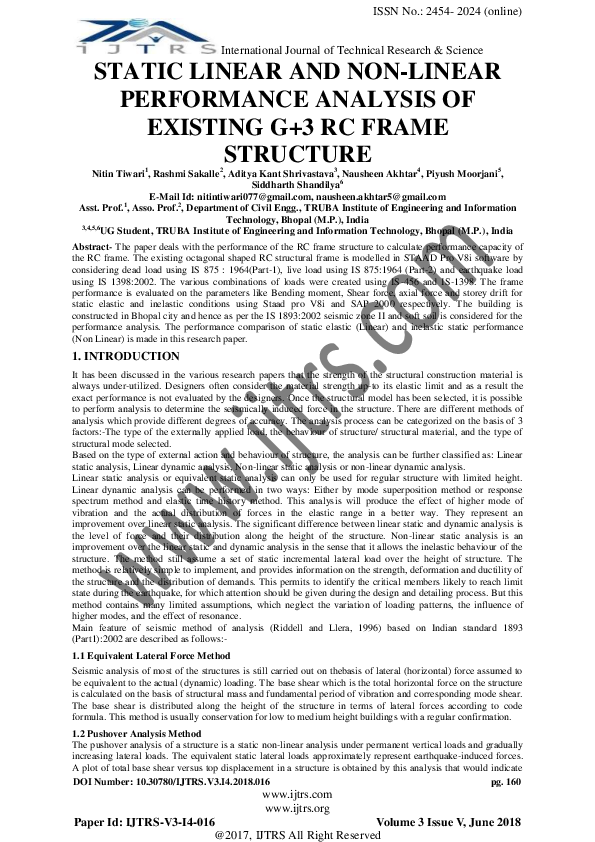 Pdf Static Linear And Non Linear Performance Analysis Of Existing G3
