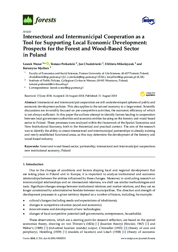 (PDF) Cooperation for Local Economic Development in Poland