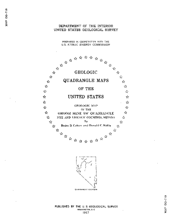 (PDF) Geologic map of the Groom Mine SW quadrangle, Nye and Lincoln ...