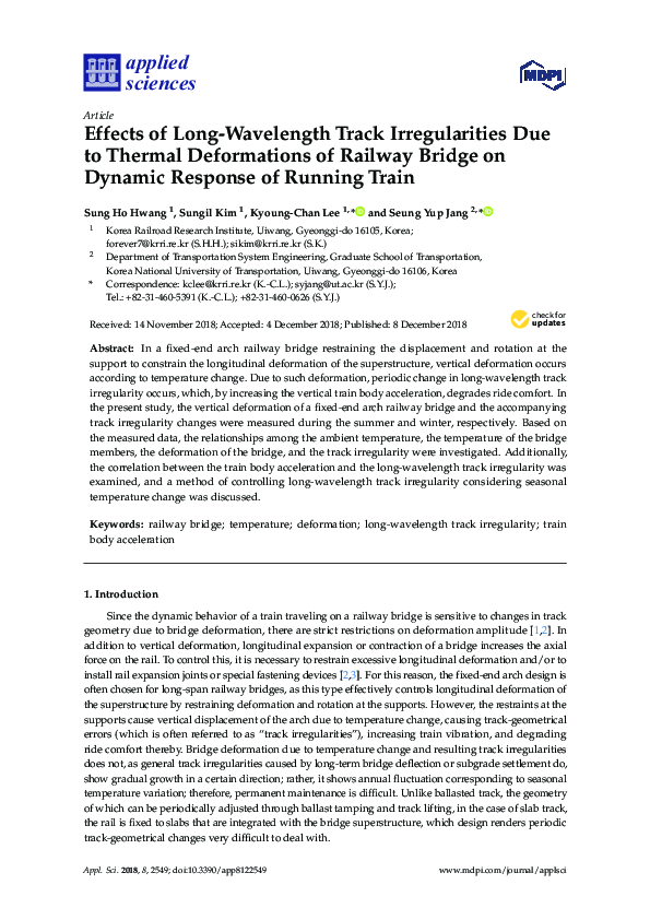 (PDF) Effects of Long-Wavelength Track Irregularities Due to Thermal ...