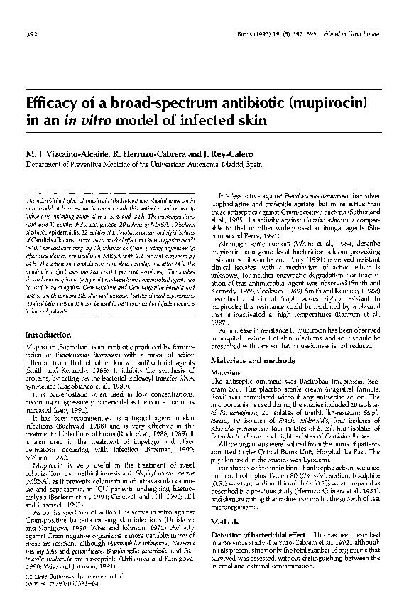 (PDF) Efficacy of a broad-spectrum antibiotic (mupirocin) in an in ...