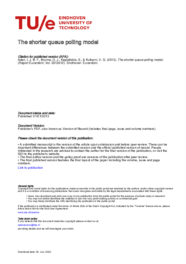 (PDF) The shorter queue polling model