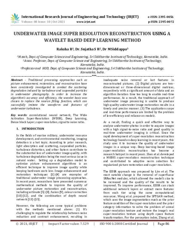 (PDF) IRJET- UNDERWATER IMAGE SUPER RESOLUTION RECONSTRUCTION USING A ... (PDF) IRJET- UNDERWATER IMAGE SUPER RESOLUTION RECONSTRUCTION USING A ...