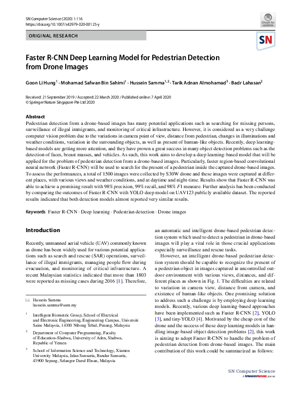 (PDF) Faster R-CNN Deep Learning Model for Pedestrian Detection from ...