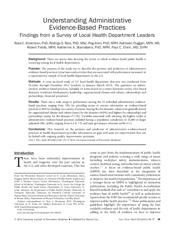 (PDF) Understanding Administrative Evidence-Based Practices