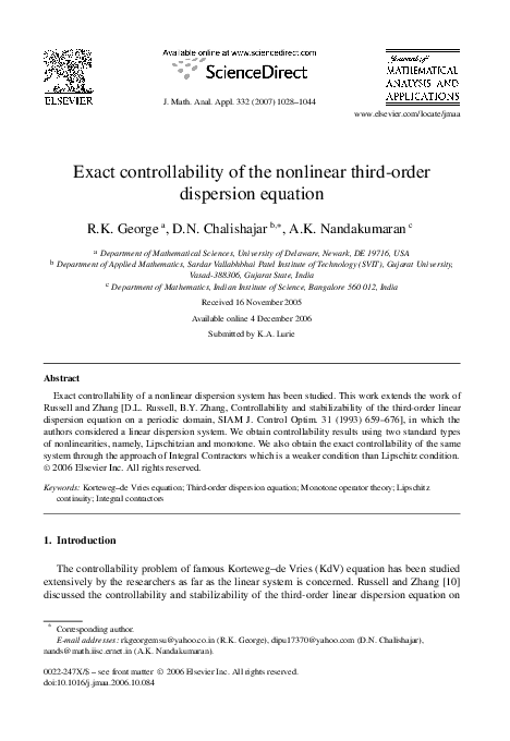 (PDF) Exact controllability of the nonlinear third-order dispersion ...