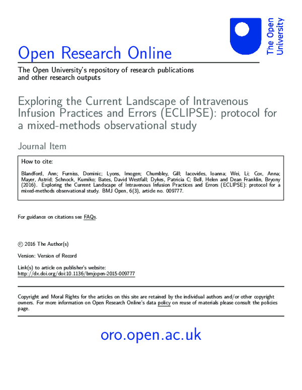 (PDF) Exploring the Current Landscape of Intravenous Infusion Practices ...