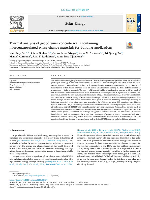 (PDF) Thermal analysis of geopolymer concrete walls containing ...