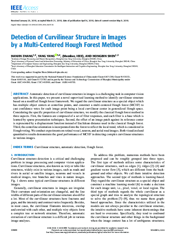 Pdf Detection Of Curvilinear Structure In Images By A Multi Centered