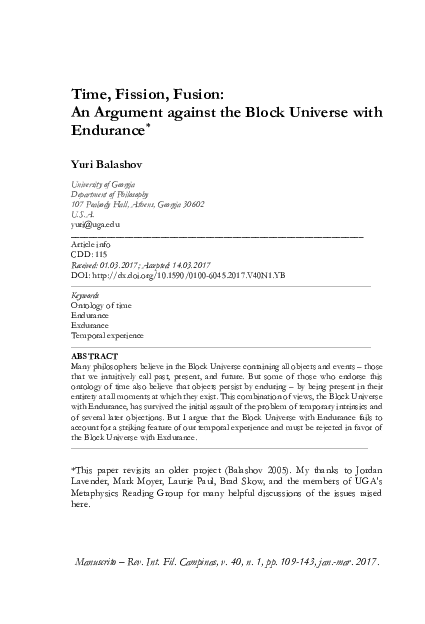 (PDF) Time, Fission, Fusion: An Argument against the Block Universe ...