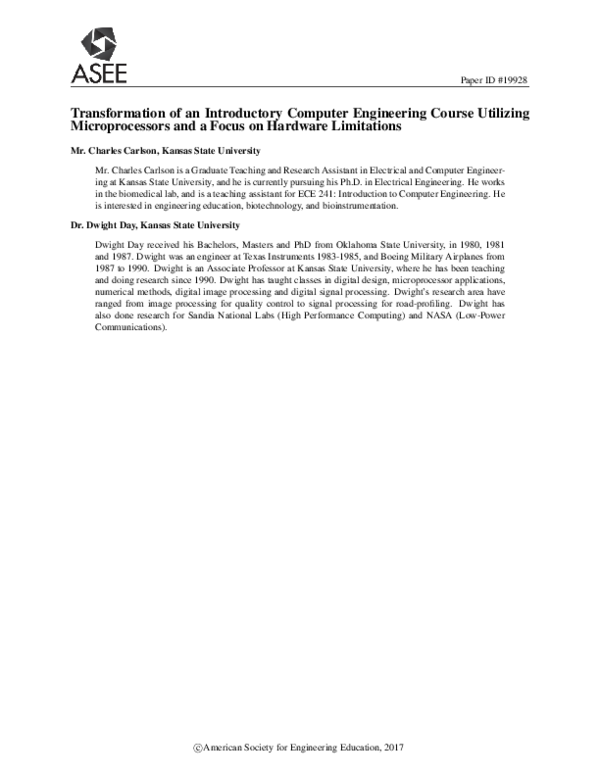 (PDF) Transformation of an Introductory Computer Engineering Course ...