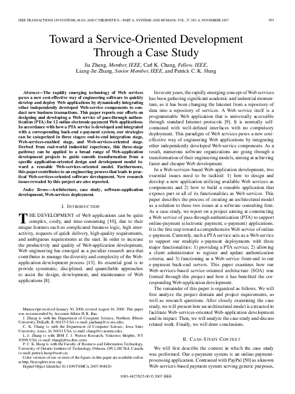 (PDF) Toward a service-oriented development through a case study