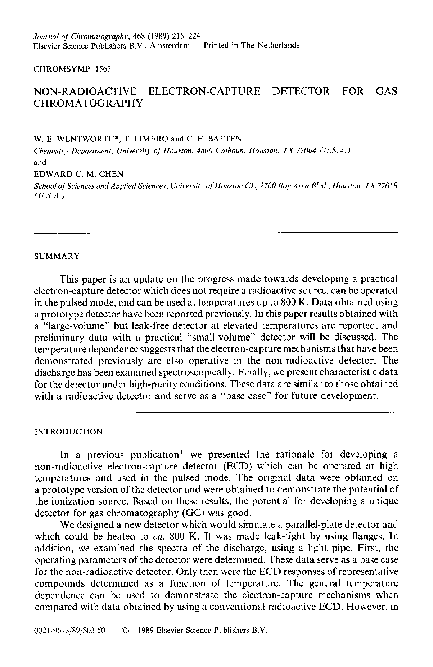 (PDF) Non-radioactive electron-capture detector for gas chromatography ...