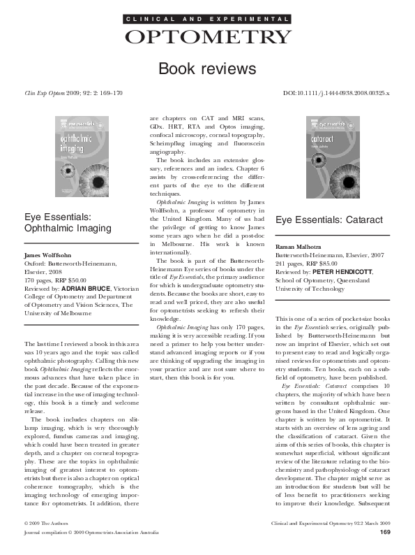 (PDF) Eye Essentials: Ophthalmic Imaging