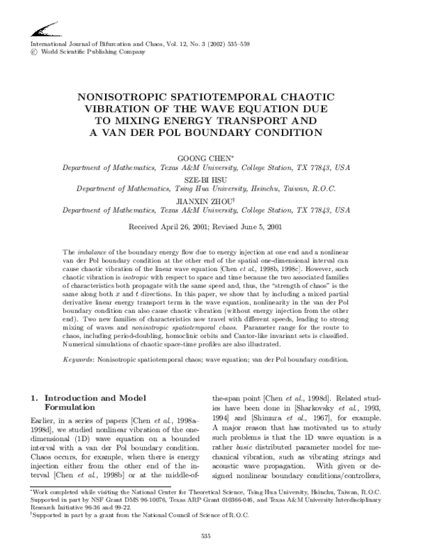 (PDF) Nonisotropic Spatiotemporal Chaotic Vibration of the Wave ...