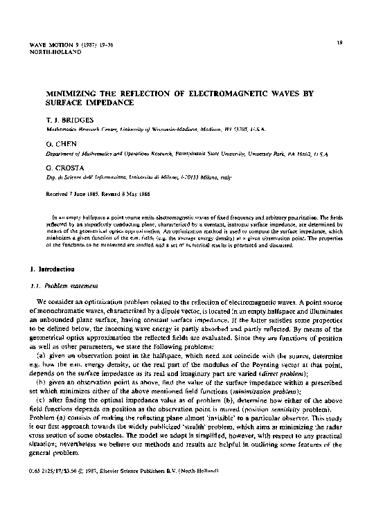 (PDF) Minimizing the reflection of electromagnetic waves by surface ...