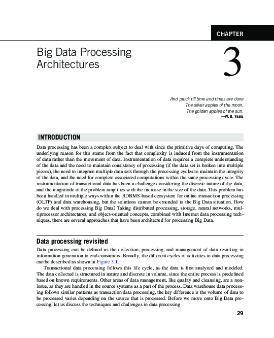 (PDF) Big Data Processing Architectures