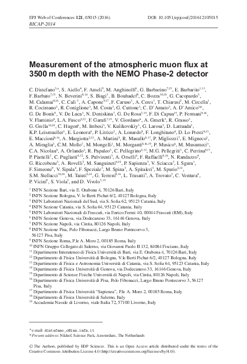 (PDF) Measurement of the atmospheric muon flux at 3500 m depth with the ...
