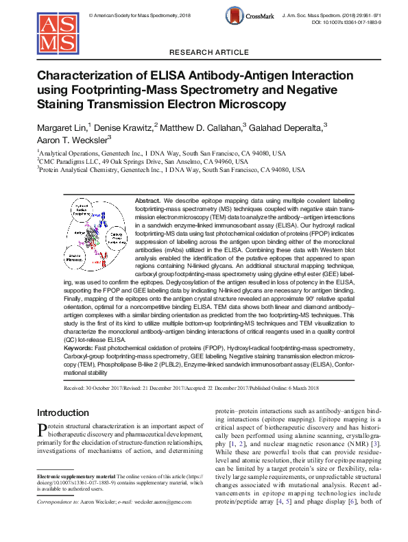 (PDF) Characterization of ELISA Antibody-Antigen Interaction using ...
