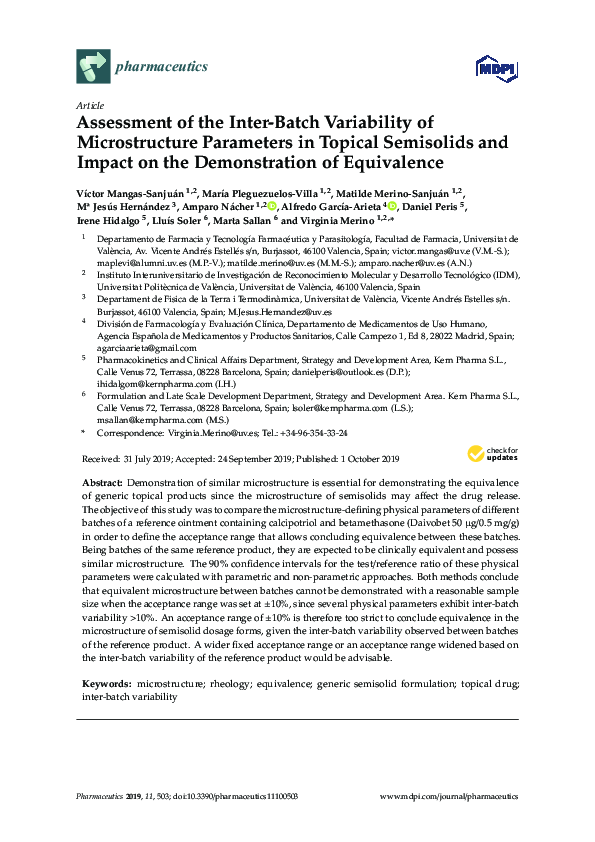 (PDF) Assessment of the Inter-Batch Variability of Microstructure ...