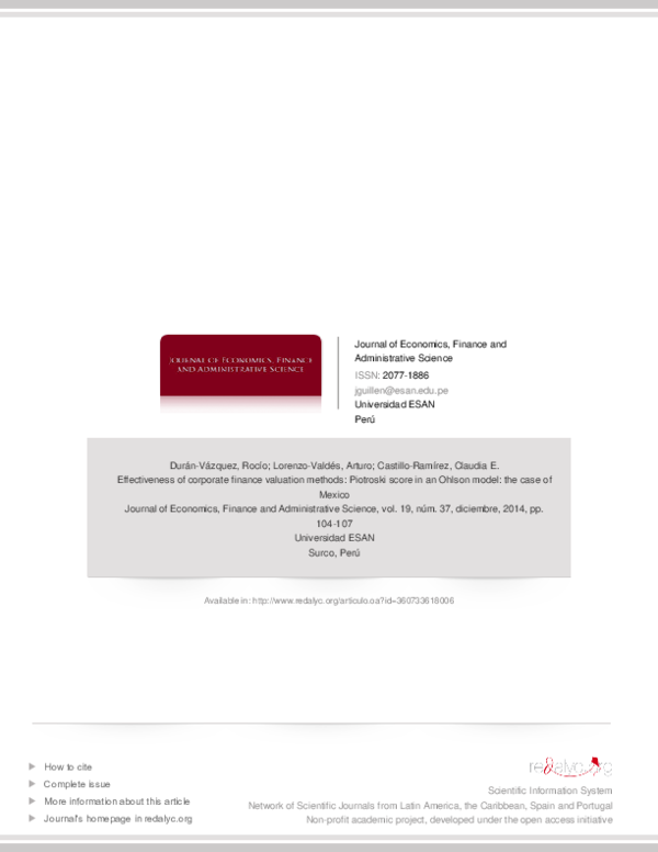 (PDF) Effectiveness of corporate finance valuation methods: Piotroski ...