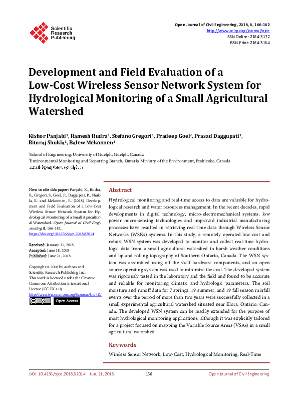 (PDF) Development and Field Evaluation of a Low-Cost Wireless Sensor ...